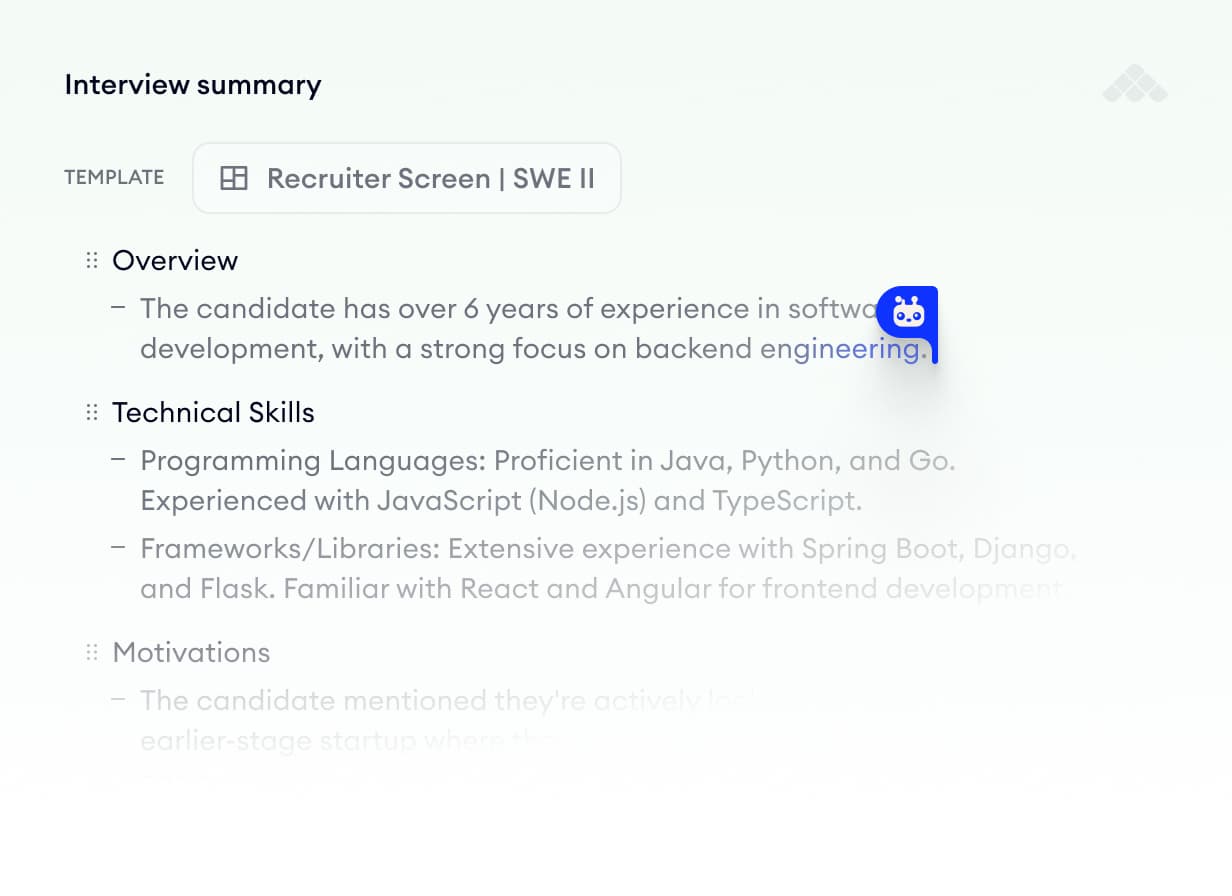 Automatic, AI-generated interview notes | Metaview