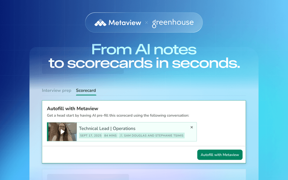 New capital. Same mission: better hiring, powered by AI | Metaview Blog